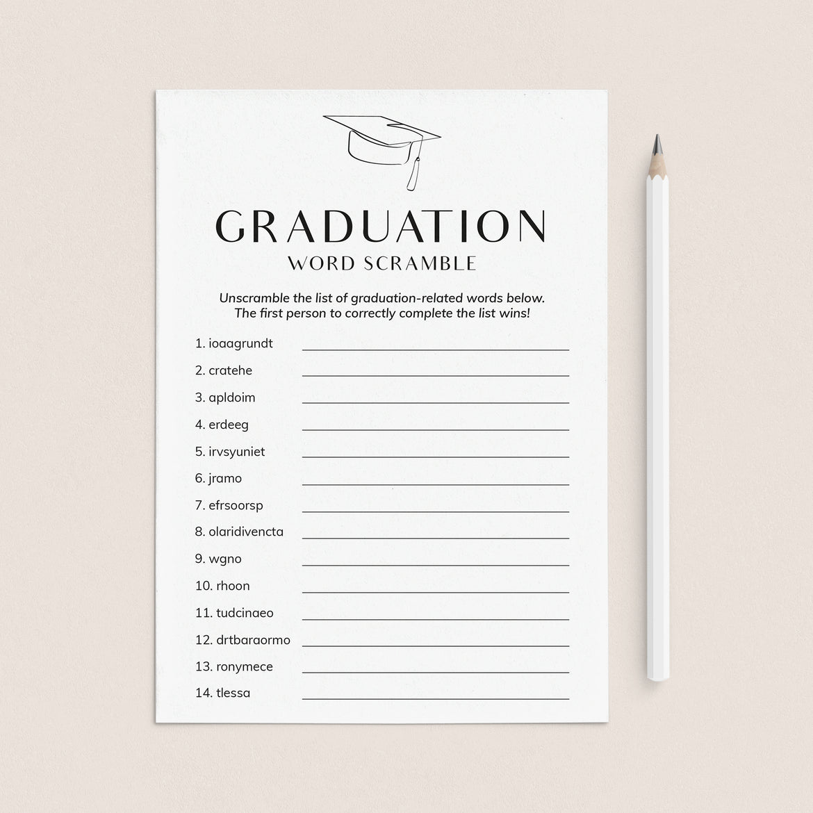 Printable Graduation Word Scramble Games with Answers | Best Grad Party ...