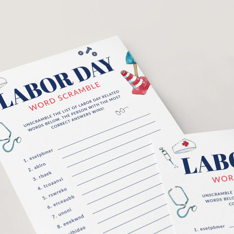 Labor Day Word Scramble with Answer Key Printable – LittleSizzle