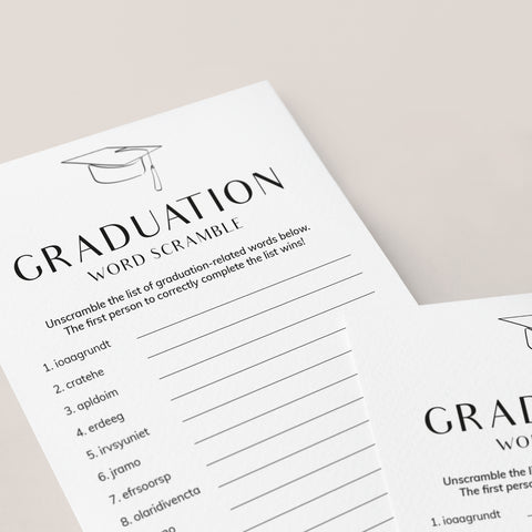 Graduation Word Scramble with Answer Key Printable | Instant Download ...