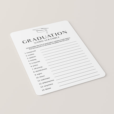Graduation Word Scramble with Answer Key Printable | Instant Download ...
