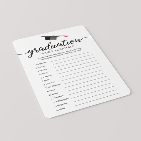 Printable Graduation Word Scramble | Answers Included – LittleSizzle
