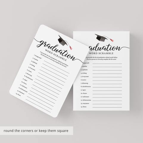 Printable Graduation Word Scramble | Answers Included – LittleSizzle