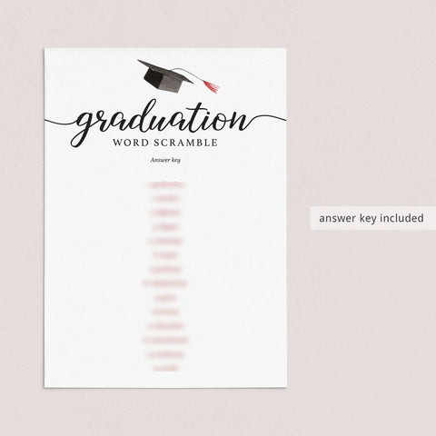 Printable Graduation Word Scramble | Answers Included – LittleSizzle