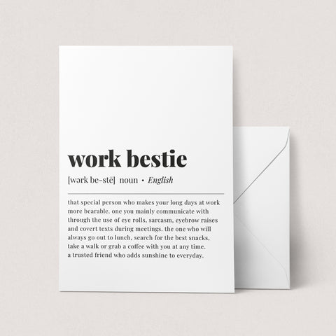 Work Bestie Definition Print | Work Bestie Quote Poster | Digital ...