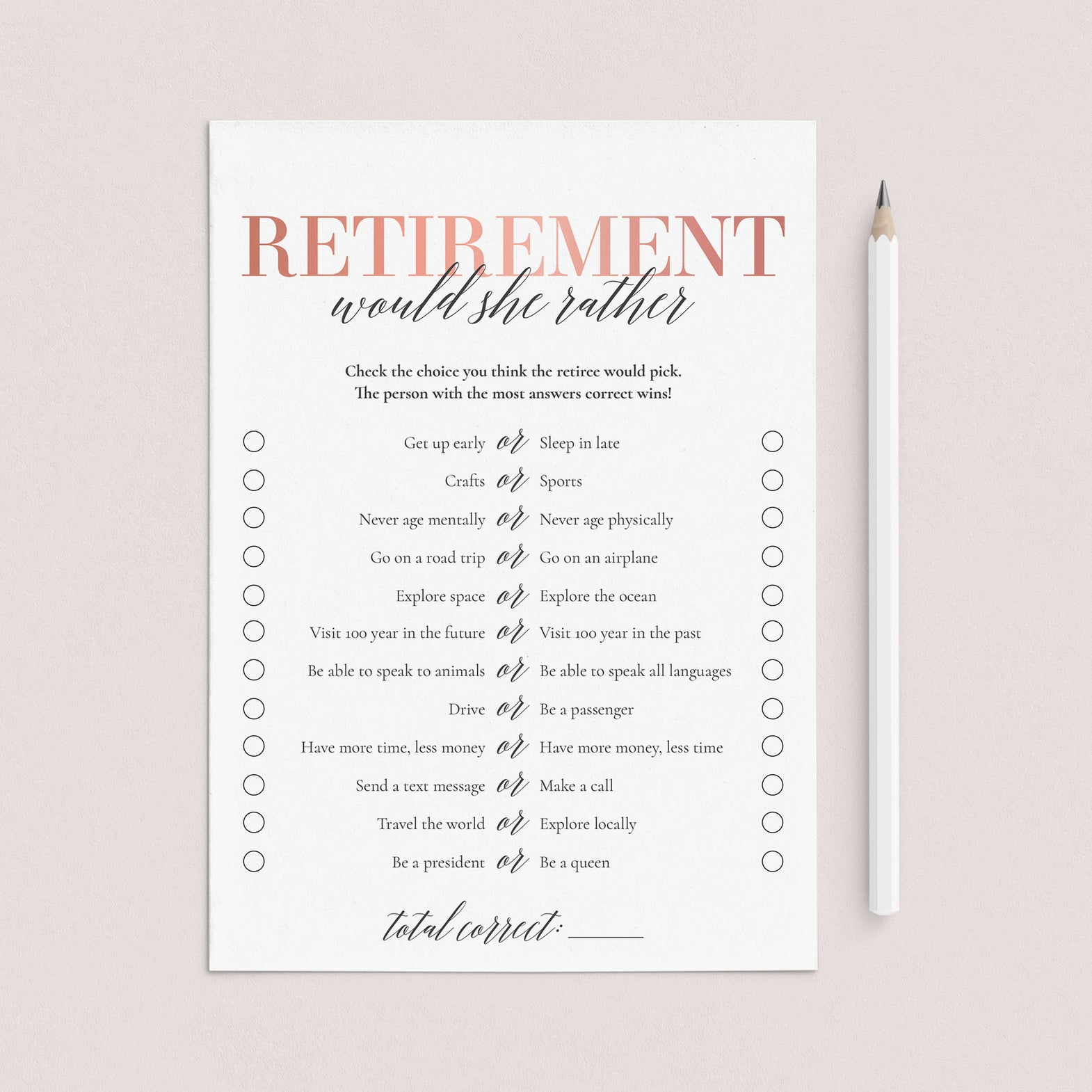 Printable Retirement Party Games for Her and Him – LittleSizzle