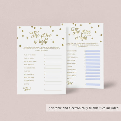 Gold Baby Shower Game Bundle Printable & Virtual | Instant Download ...