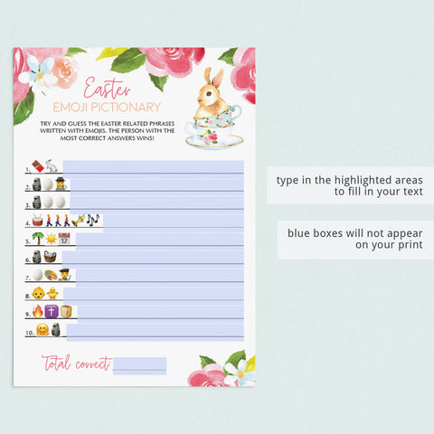 Easter Game For Family | Easter Emoji Pictionary | Printable & Virtual ...