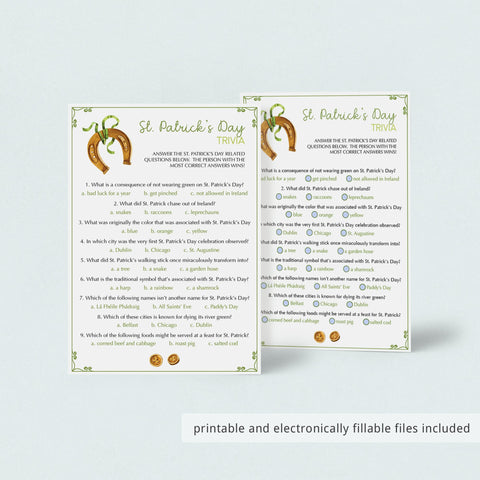 St Patricks Day Office Game | Virtual & Printable Files | Trivia Quiz ...