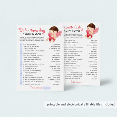 Fun Valentine's Day Game Candy Match | Printable & Virtual Files ...