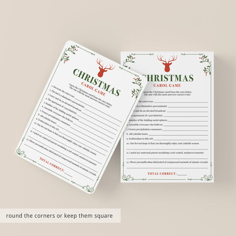 Guess The Christmas Carol Game with Answers Printable | Download ...