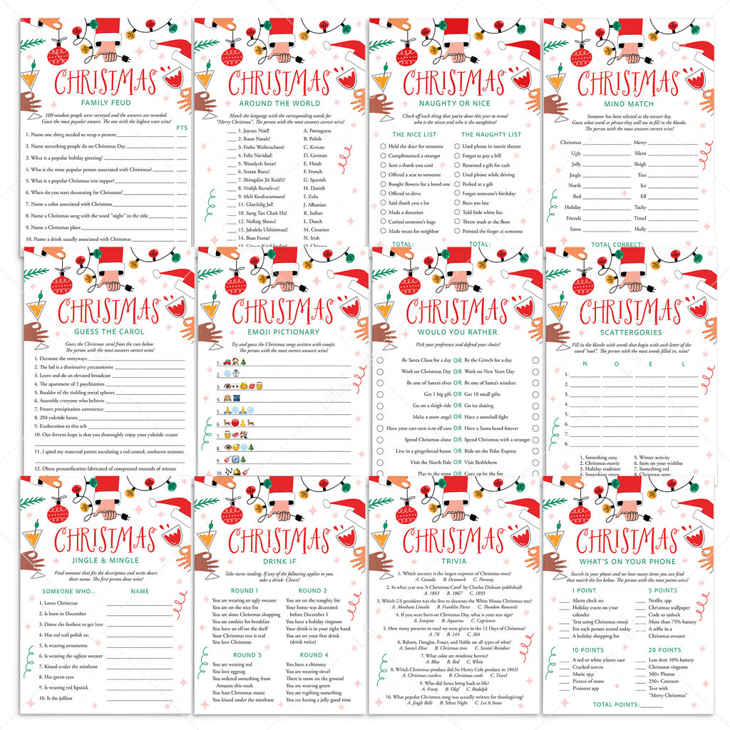 Let's Get Lit Christmas Party Games Bundle | Hilarious Holiday Party ...