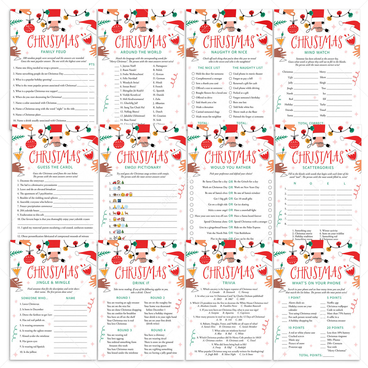 Ugly Sweater Party Games Printable | Ugly Christmas Sweater Party Ideas ...