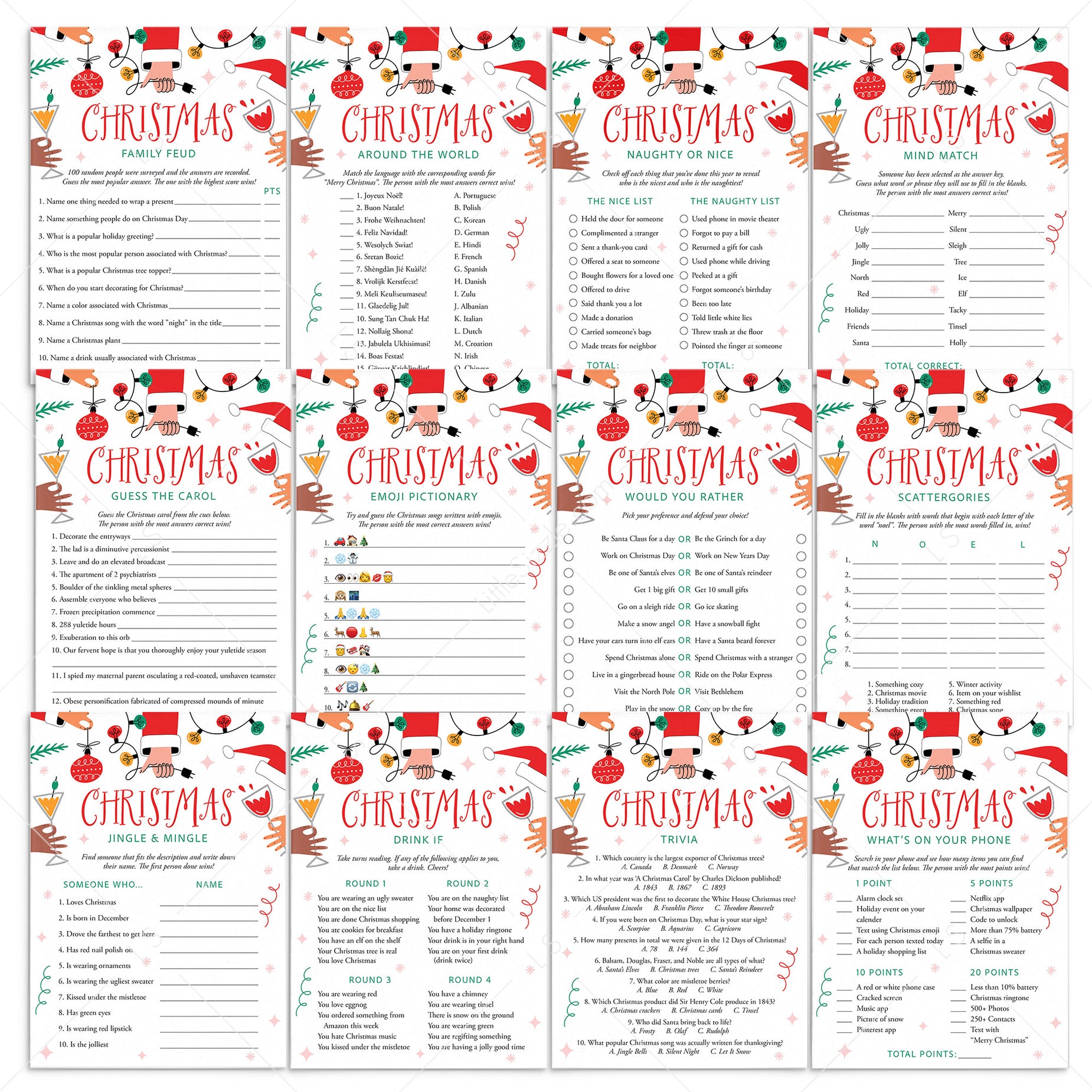 Ugly Sweater Party Games Printable | Ugly Christmas Sweater Party Ideas ...