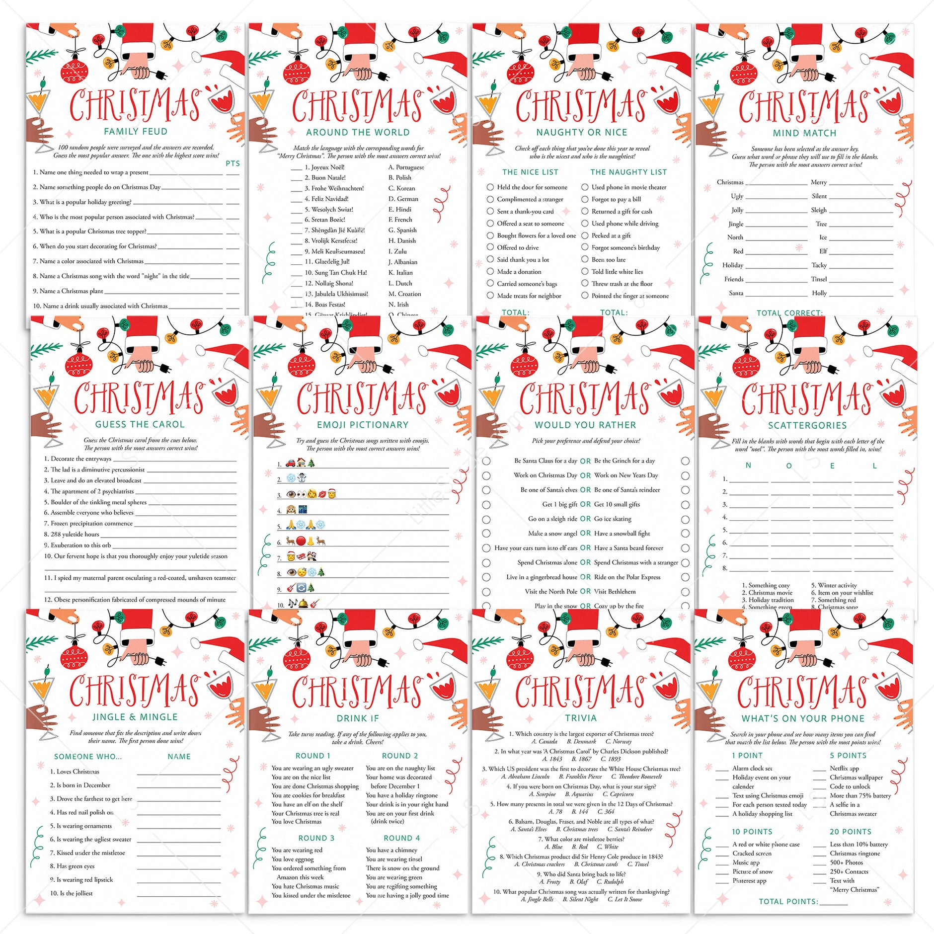 Ugly Sweater Party Games Printable | Ugly Christmas Sweater Party Ideas ...
