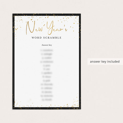 New Years Word Scramble Game Printable | Instant Download – LittleSizzle
