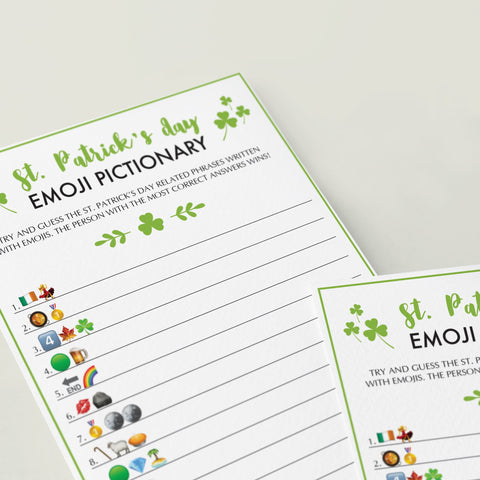 (Virtual) Emoji Pictionary St Patricks Day Game | Instant Download ...