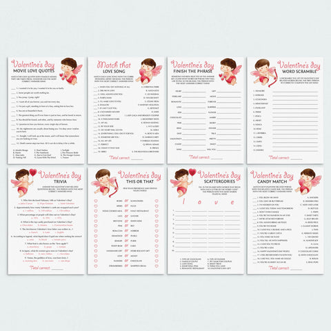 8 Valentine's Day Games to Print or Play Online | Instant Download ...