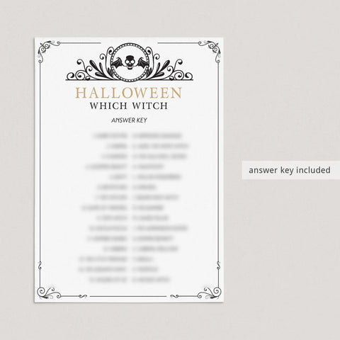 Which Witch Halloween Party Game Printable | Answers Included ...